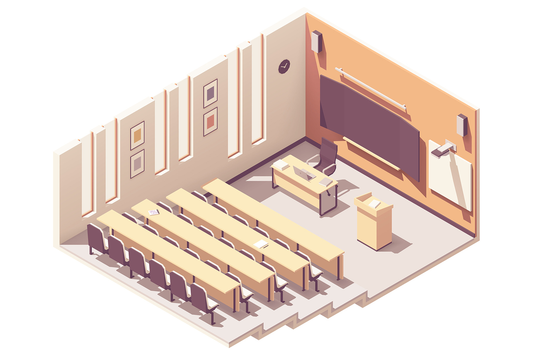 Isometric university lecture hall, a Graphic by tele52