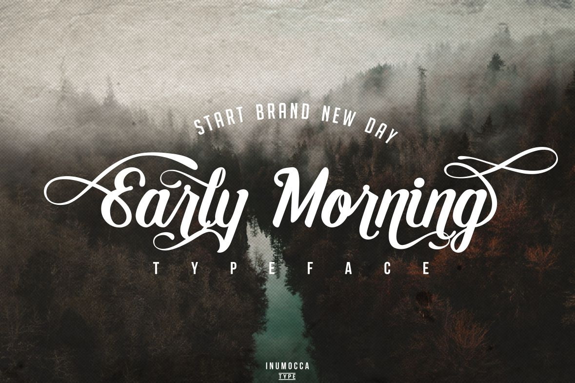 Early Morning Typeface, a Script Font by inumocca_type