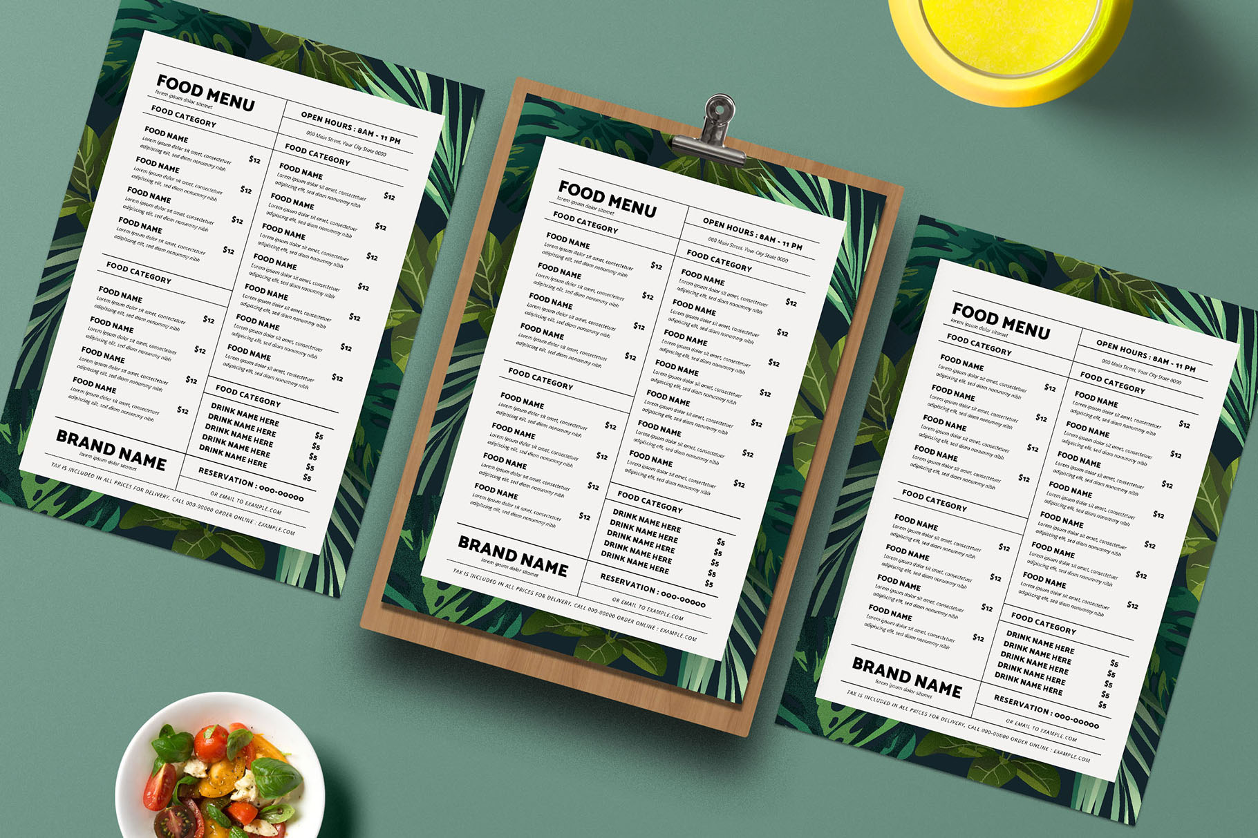 Tropical Food Menu, a Flyer Template by Guuver
