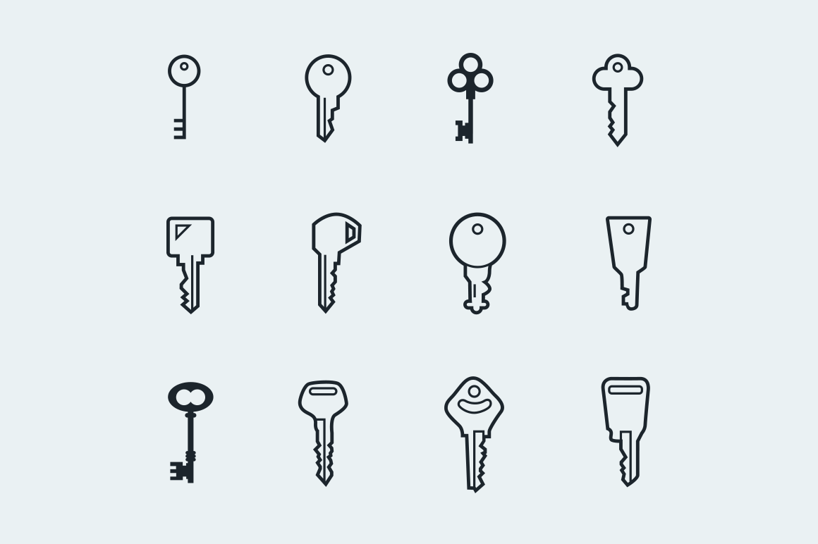 12 Key and Lock Icons, an Icon by Creative VIP