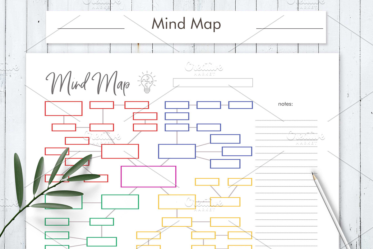 Mind Map, a Stationery Template by HelArtShop | Creative Market