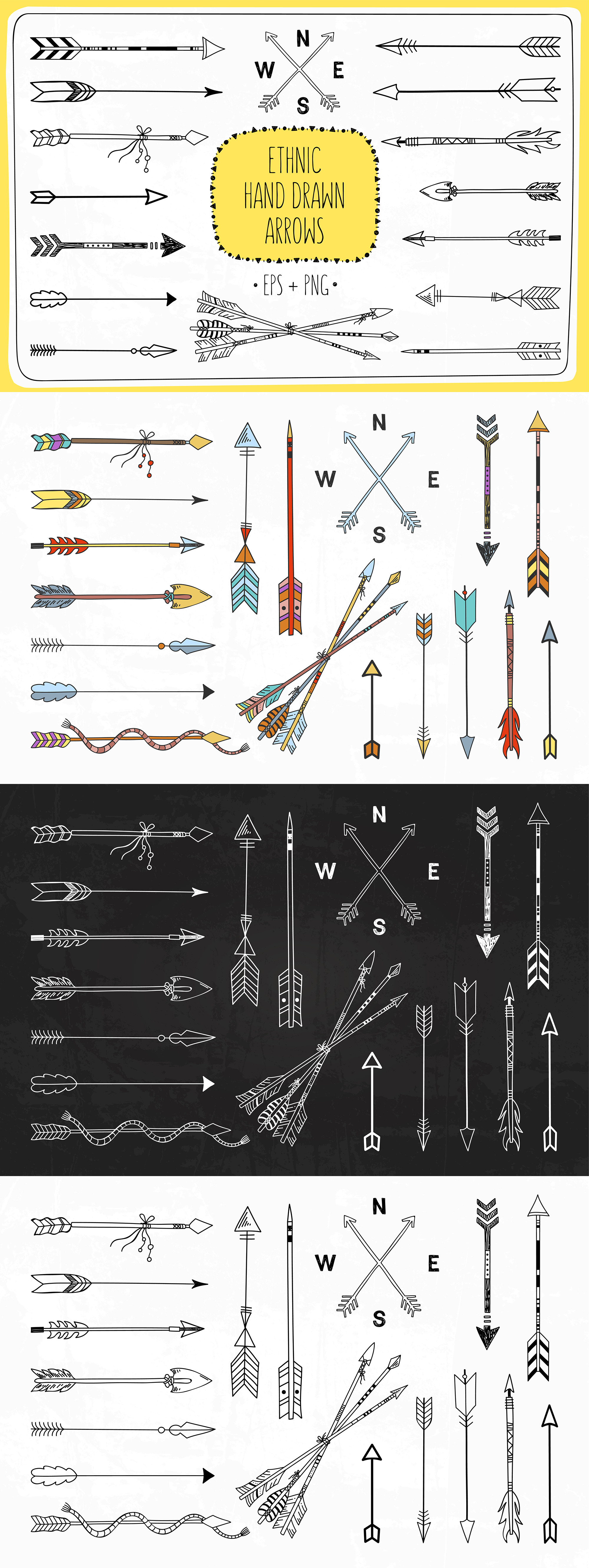 Ethnic Hand Drawn Arrows, an Illustration by Redchocolate