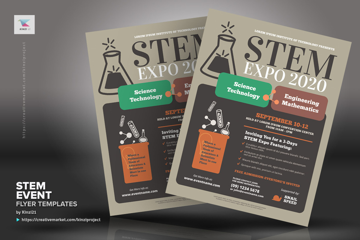 STEM Event Flyer Templates, a Flyer Template by kinzi21