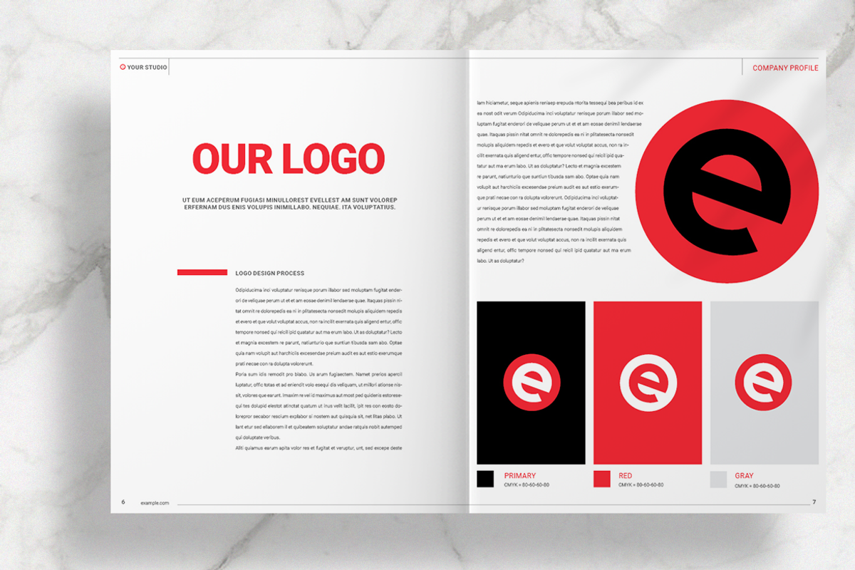 Red and Black Company Profile Layout, a Brochure Template by Boris ...