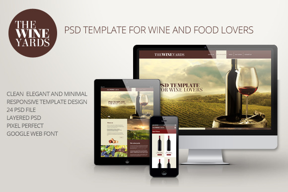 TheWineYards Responsive Psd Template | Website & App Templates ...