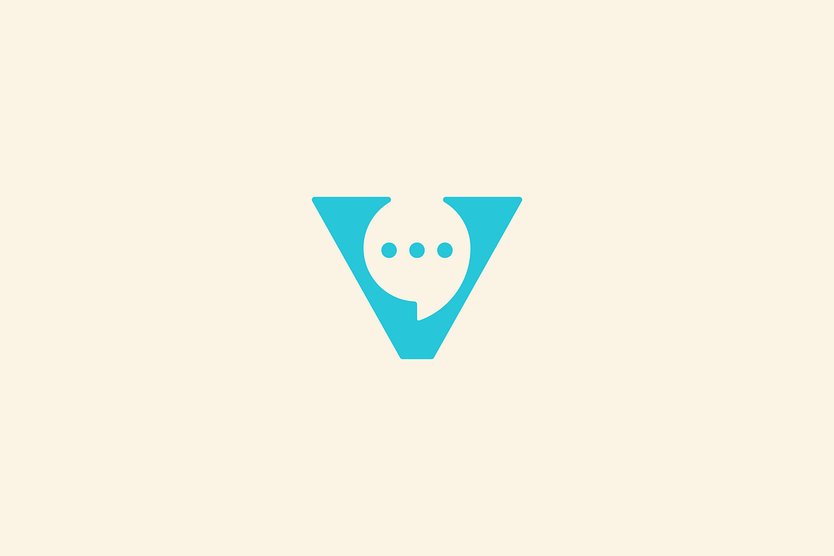 Letter V Chat Logo Design Template | Creative Market