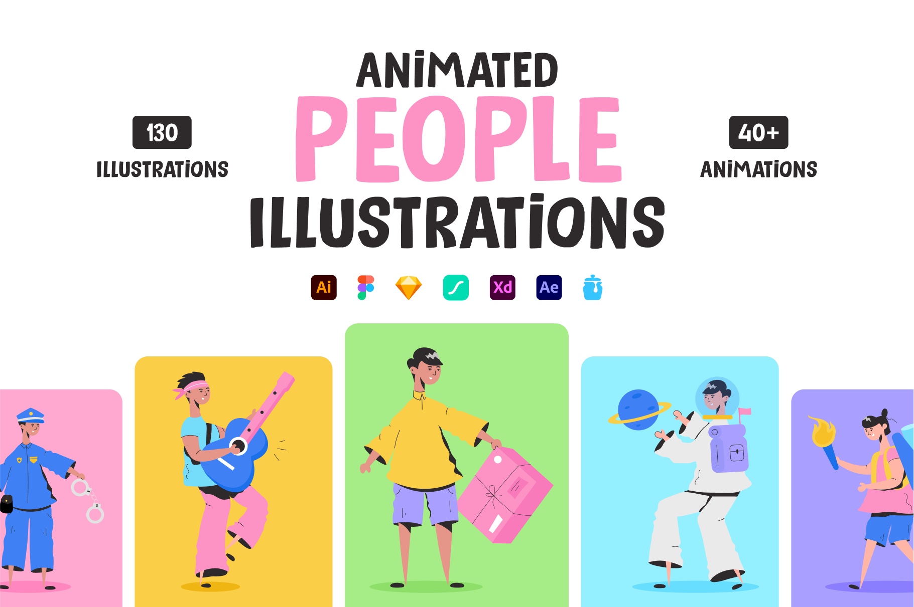 Animated People Illustration Set