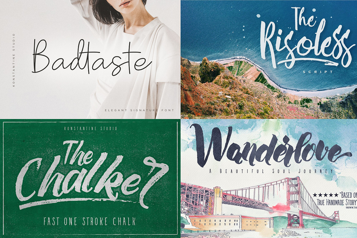 20 Script Fonts Bundle, a Script Font by Konstantine Studio