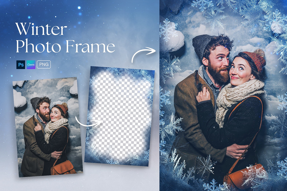 Winter Photo Frame Flyer Template, a Layer Style Add-On by DesignerCandies