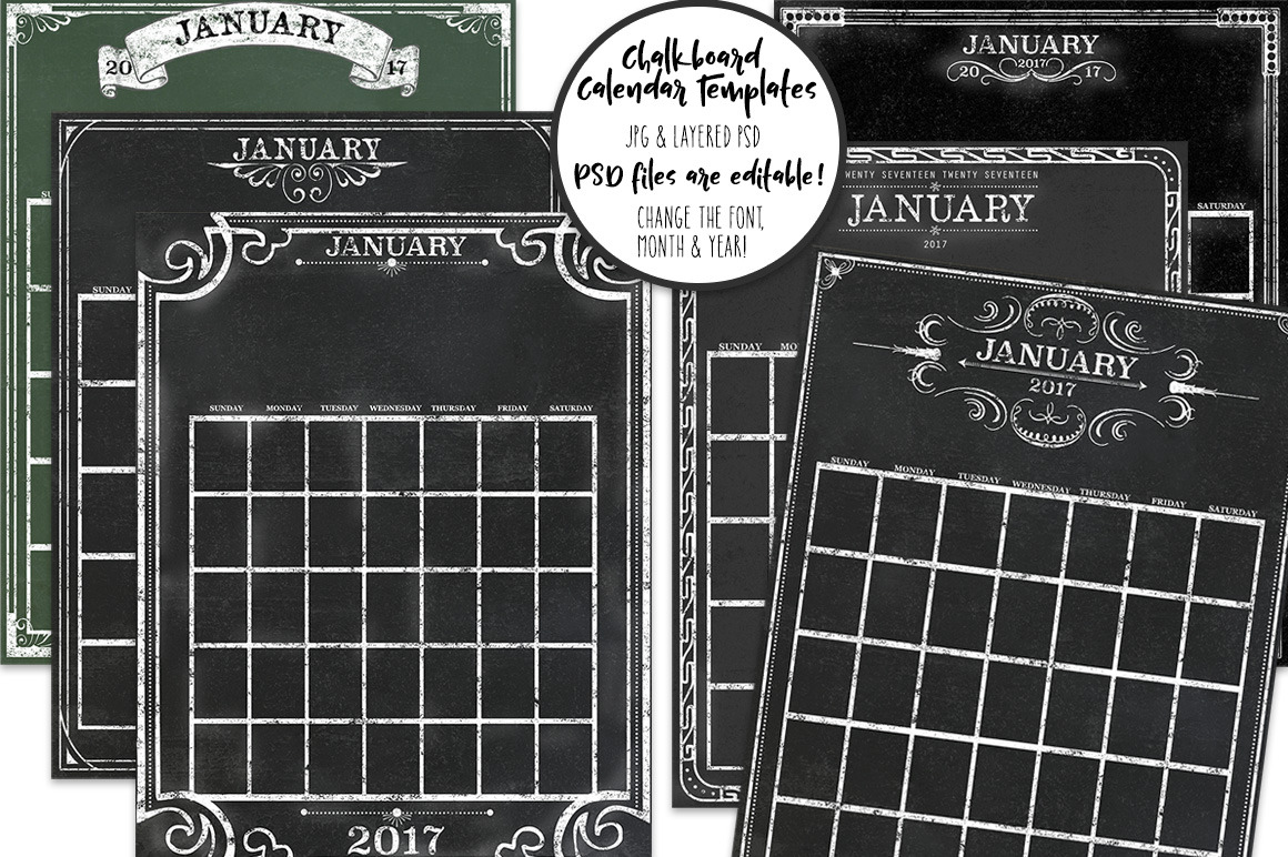 Chalkboard Calendar Editable | Illustrations ~ Creative Market