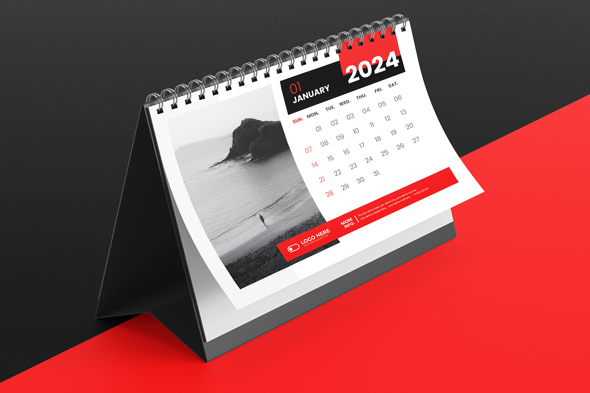 2026 Desk calendar design template, a Stationery Template by Tanmoy Topu