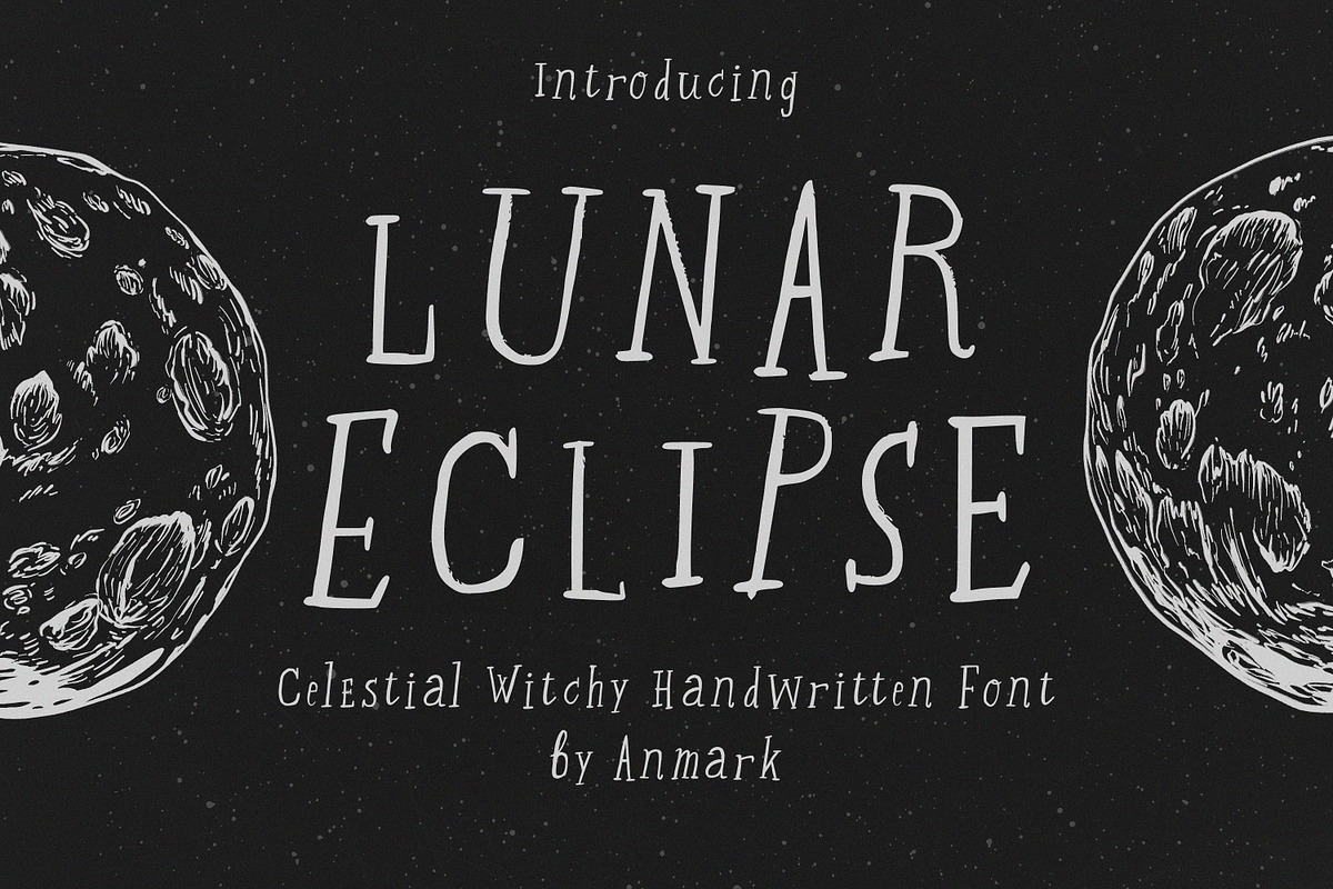 Lunar Eclipse Celestial Display Font