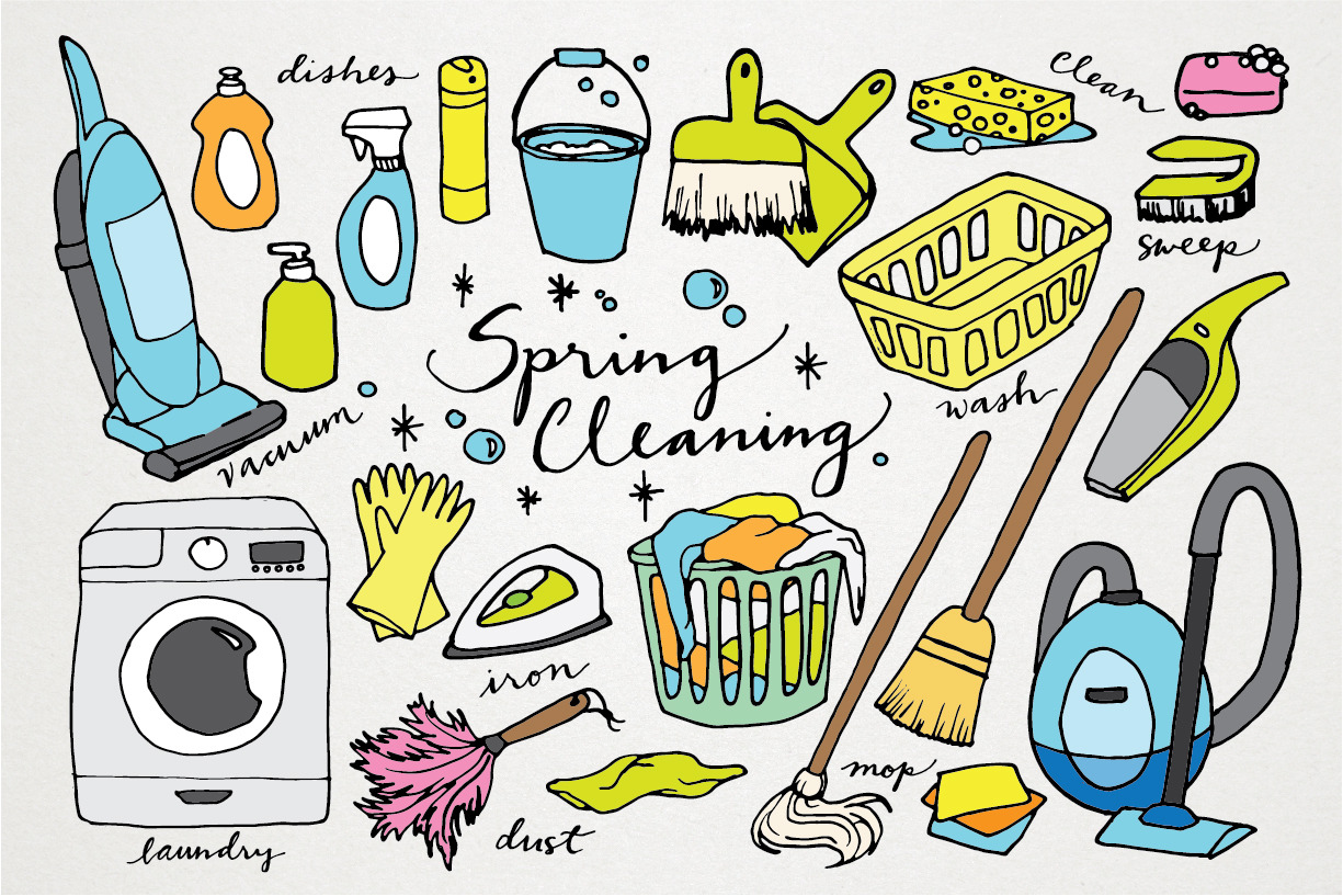 Spring Cleaning Hand Drawn Clipart, an Illustration by Lemonade Pixel