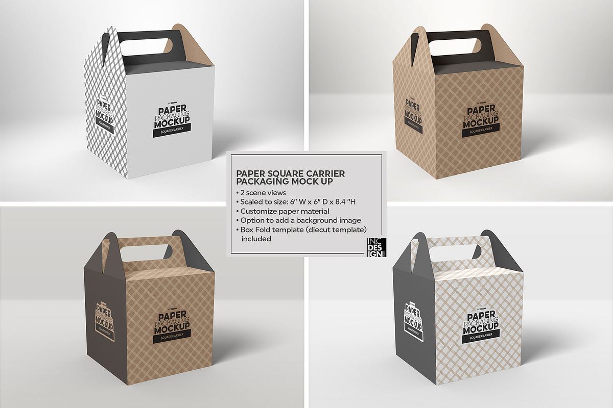 Square Carrier Packaging Mockup, a Packaging Mockup by INCDesign ...
