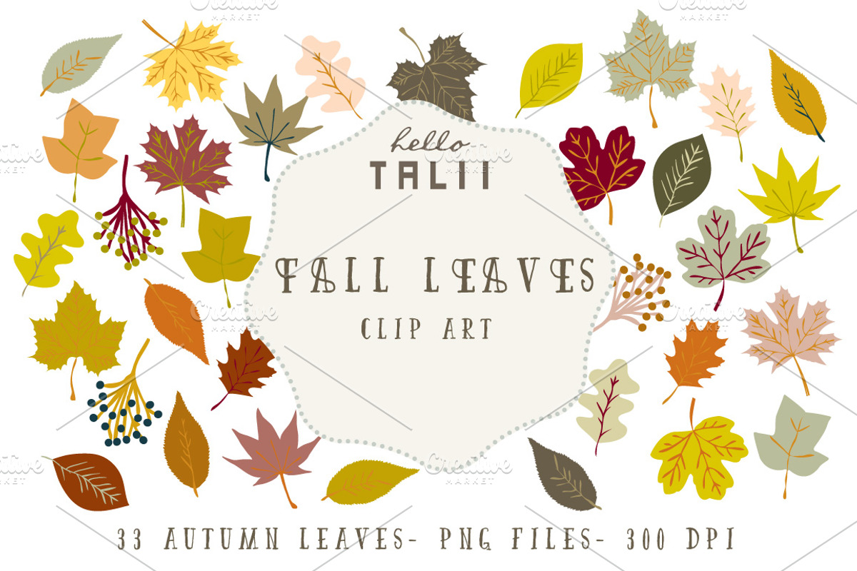 Fall Leaves Clip Art, an Illustration by Hello Talii