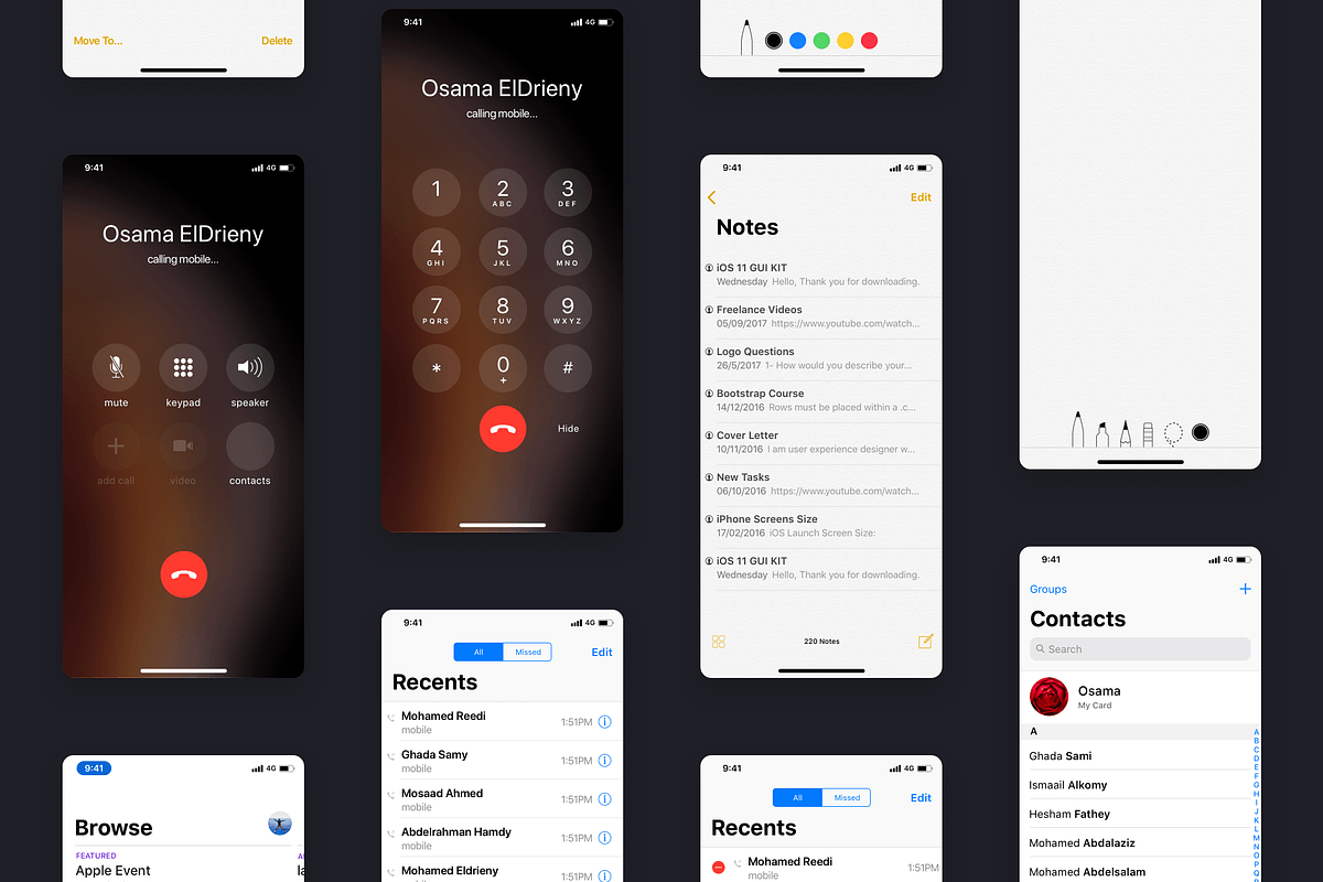 iOS12 GUI KIT, an UI Kit Template by Ui Markets | Creative Market