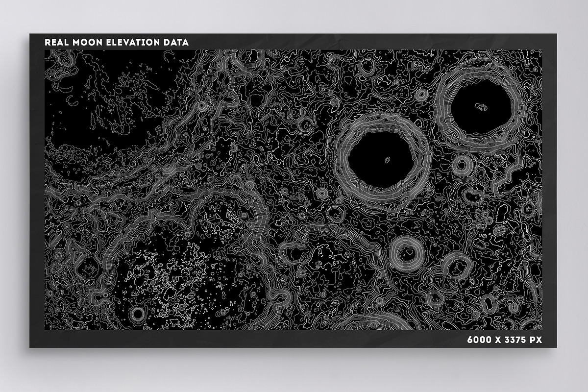 10 Moon Elevation Maps, a Texture Graphic by GarryKillian | Creative Market