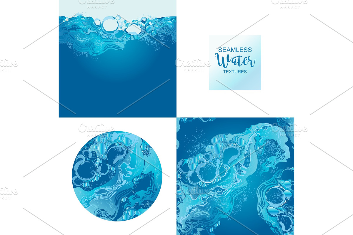 Set of Vector Water texture, a Decorative Illustration by ...