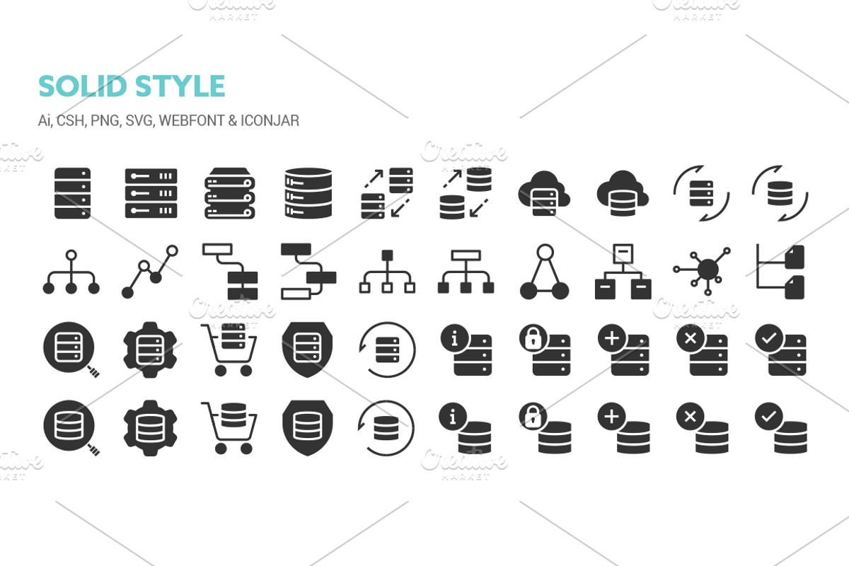 Server Icons, a Solid Icon by Vectopus.com