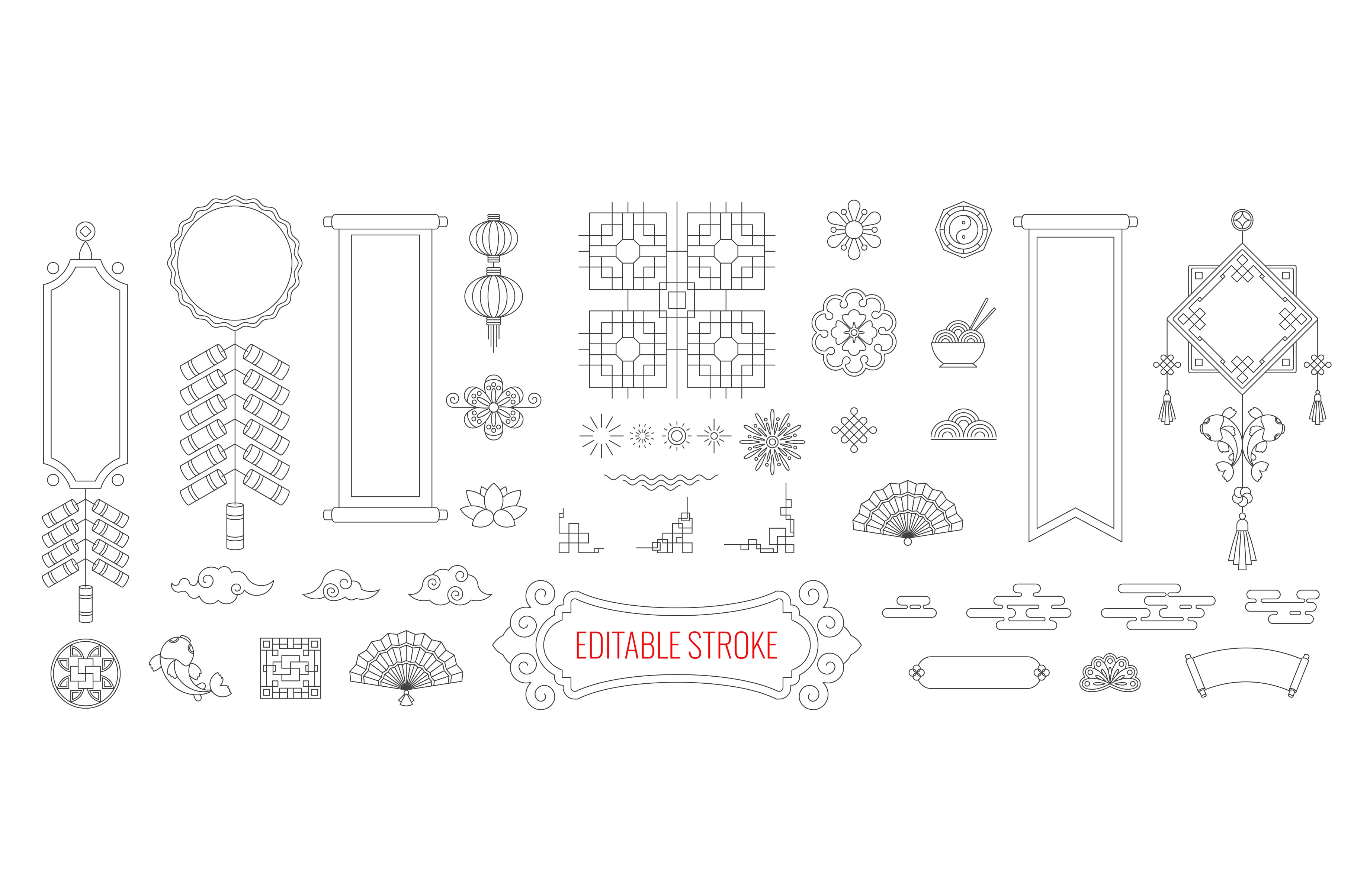 Set of chinese decorations, an Object Graphic by Quarta