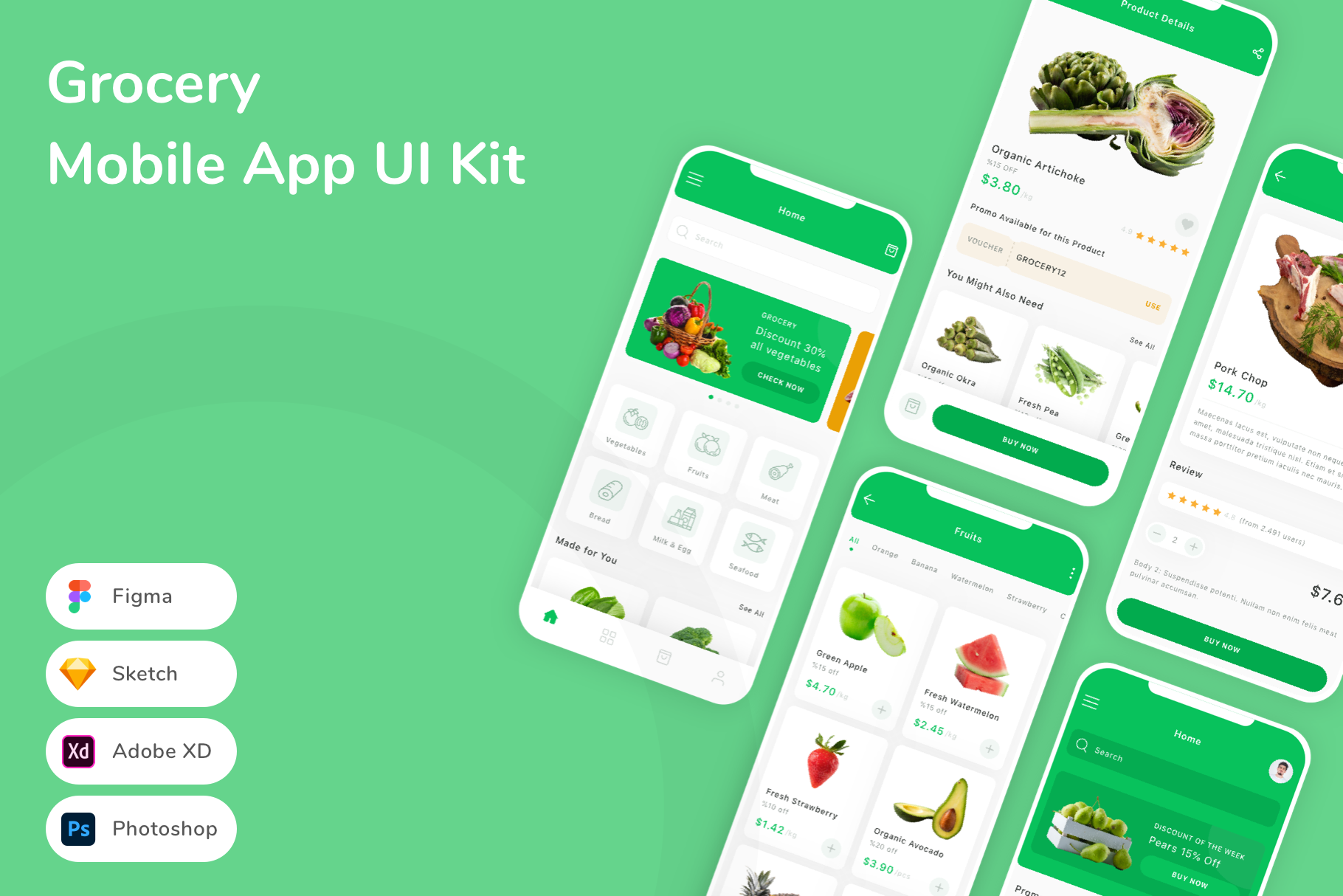 Grocery Mobile App UI Kit, an UI Kit Template by Betush