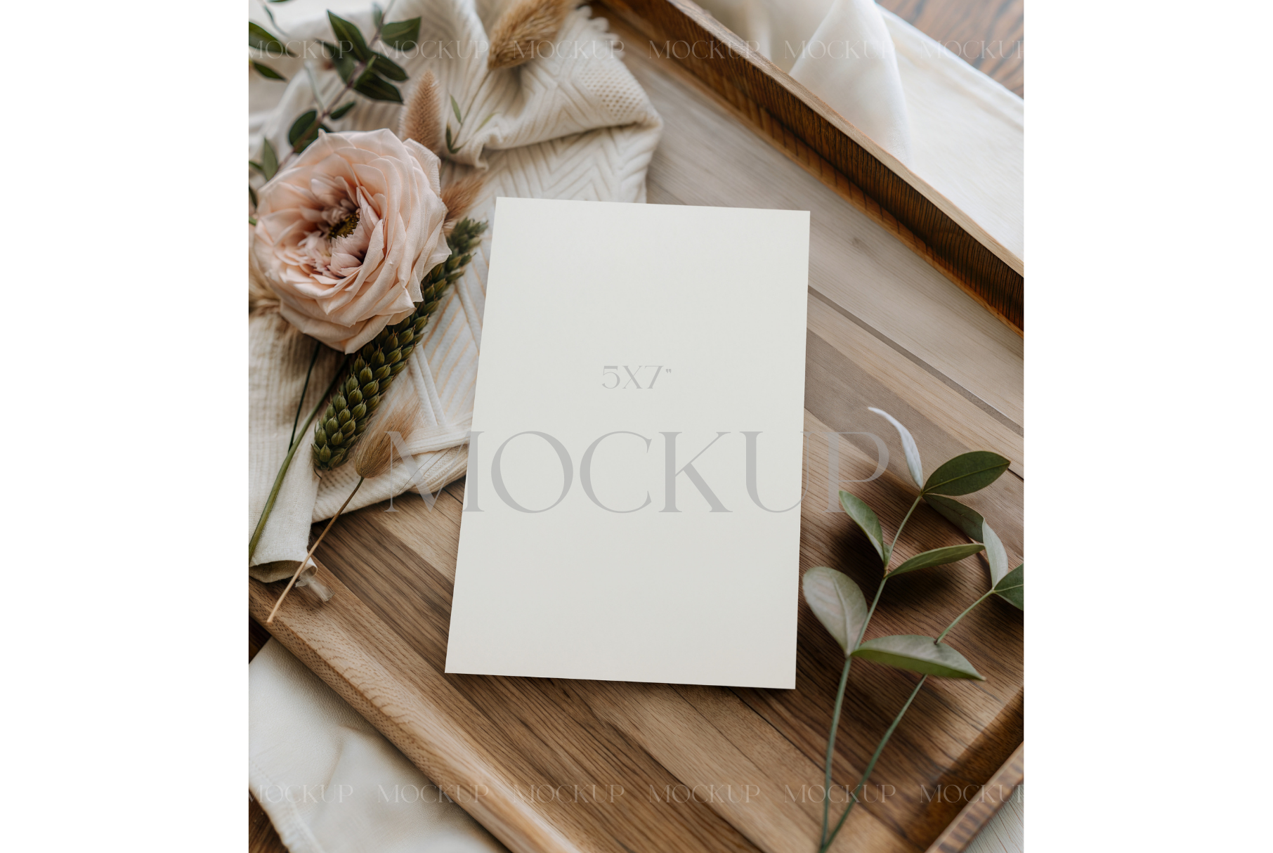 Rustic Wedding Card Mockup, a Product Mockup by MockupWizard