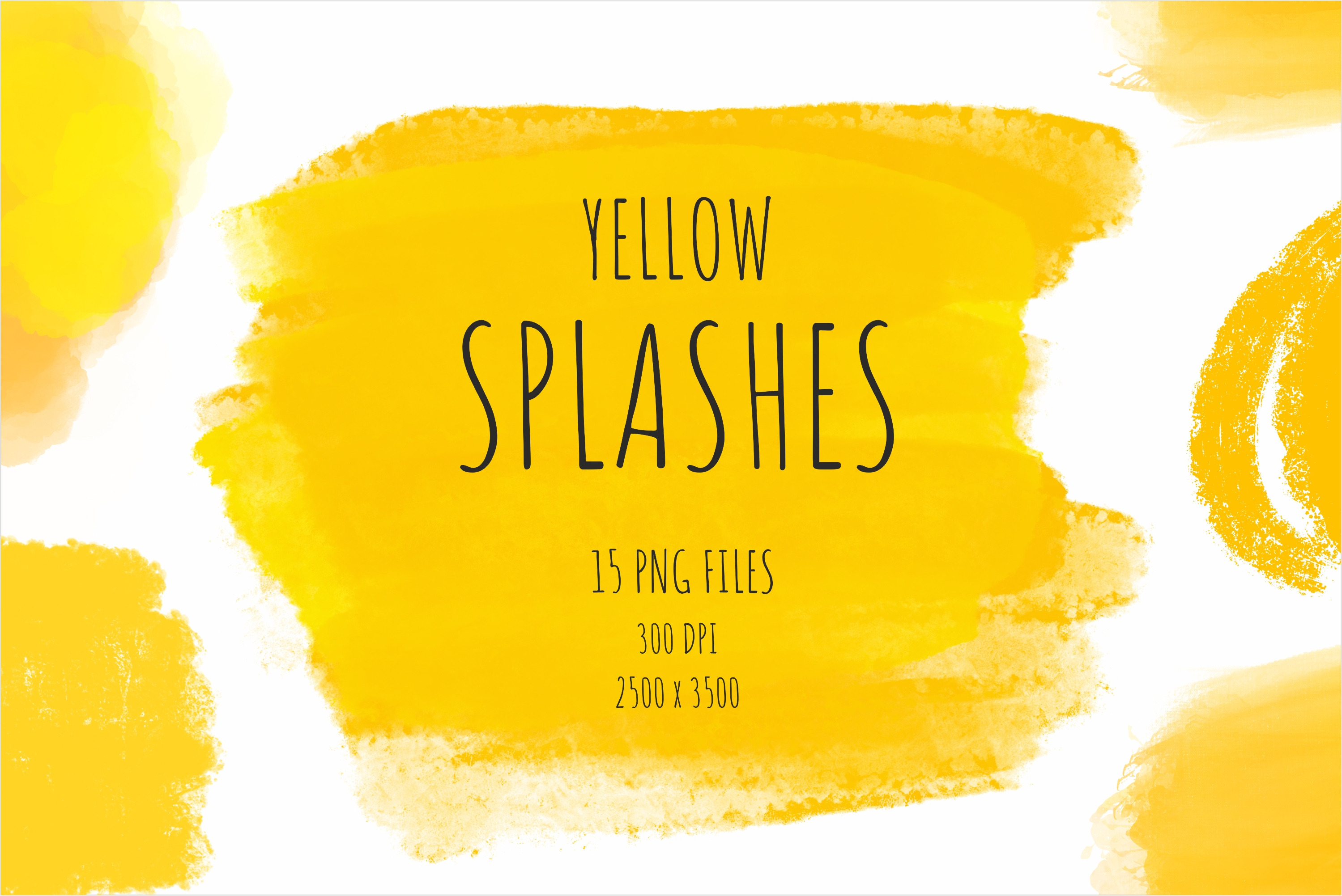 Yellow Splashes Watercolor Splashes, an Object Graphic by uea-design