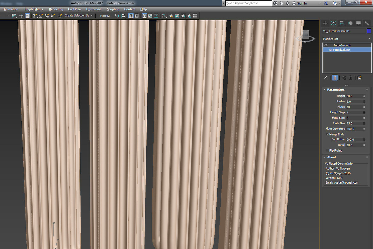 MCG Fluted Column, an Object 3D Model by Candy Shop