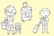 Kids Packing Digital Stamps, an Illustration by Keepin' It Kawaii