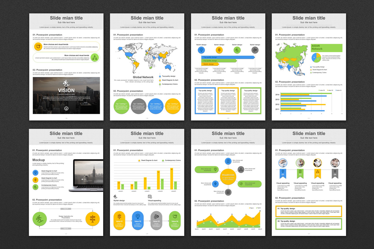 Grid PowerPoint Vertical Template, a Presentation Template by GoodPello