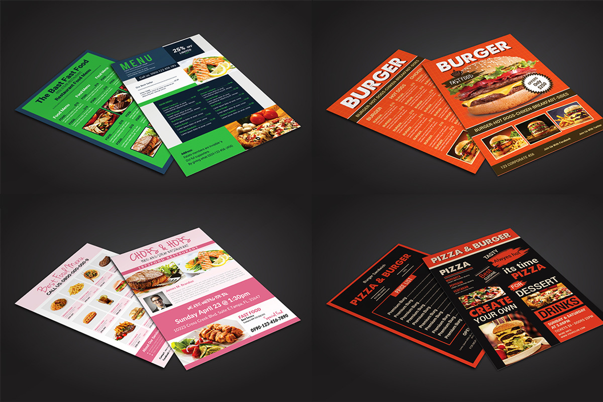 Food Menu Flyer Bundle, a Flyer Template by AfzaalGraphics
