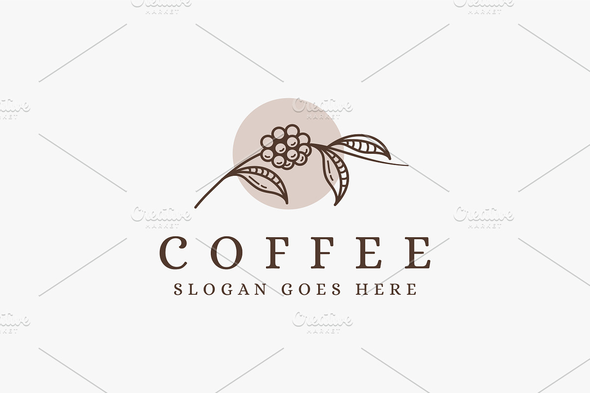 Coffee branch logo, coffee bean logo, a Branding & Logo Template by ...