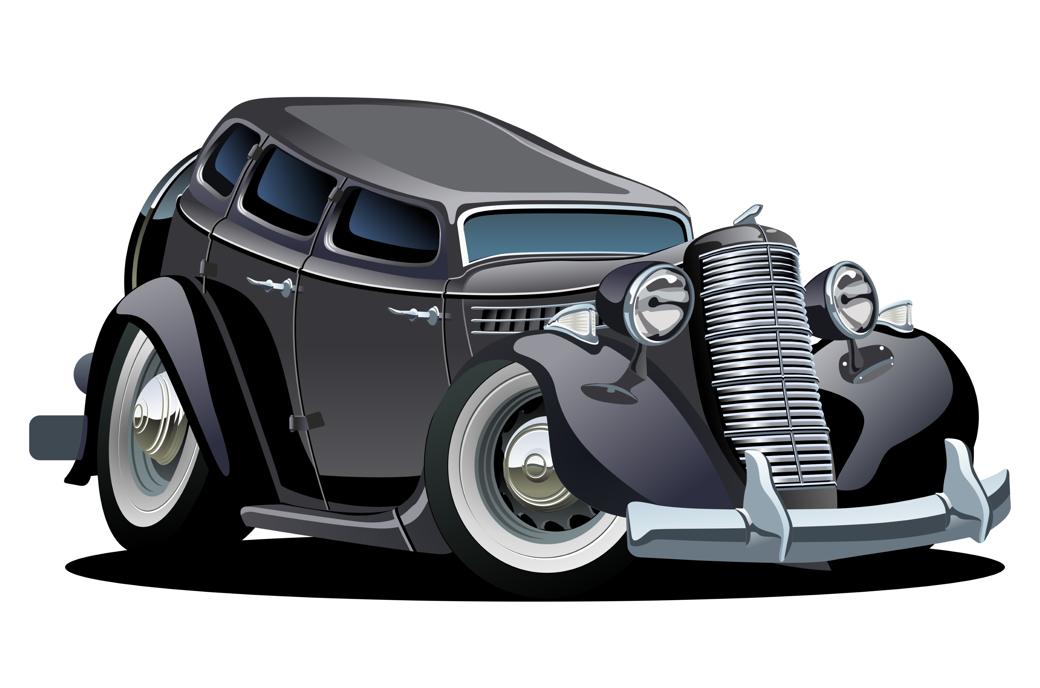 Cartoon retro car, a Person Illustration by Mechanik