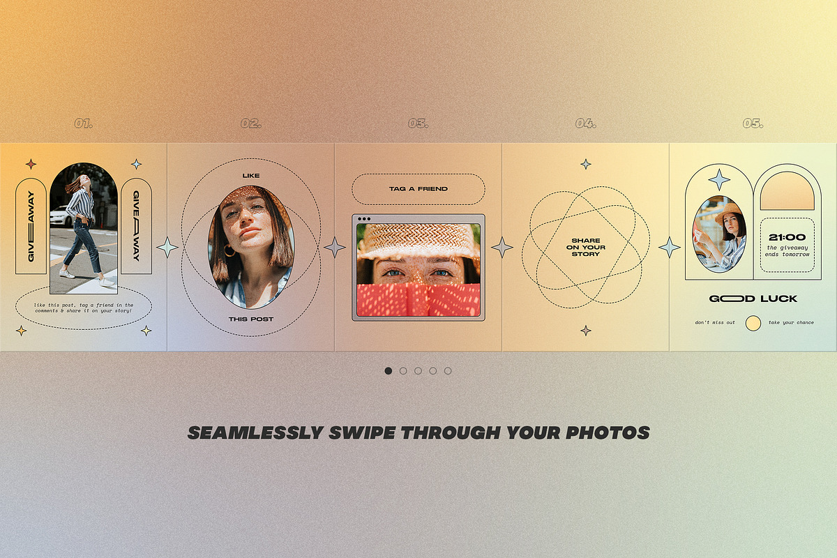 Shape & Gradient Instagram Carousels, a Social Media Template by Andrew ...
