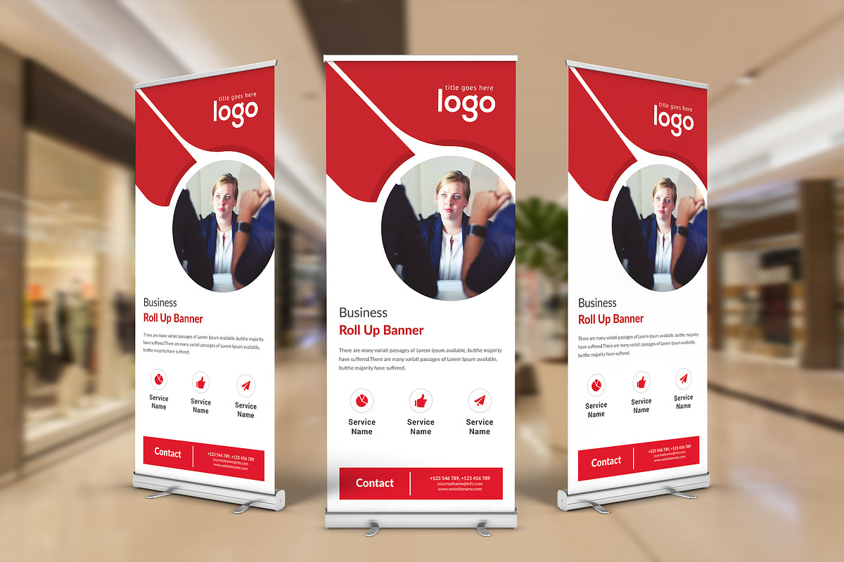 Red Roll Up Banner Design, a Stationery Template by ZAAS