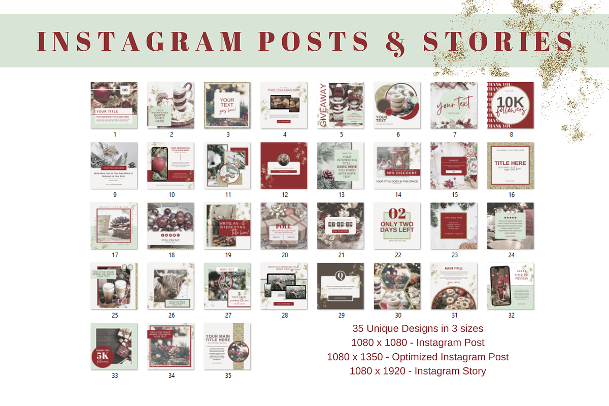 CHRISTMAS INSTAGRAM TEMPLATE BUNDLE