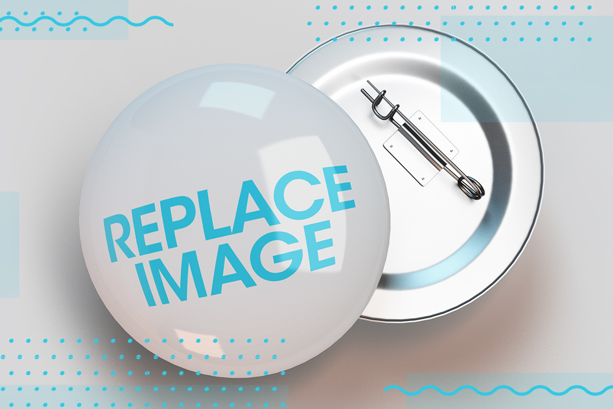 badge pin brooch mock-up V2, a Product Mockup by graystudio