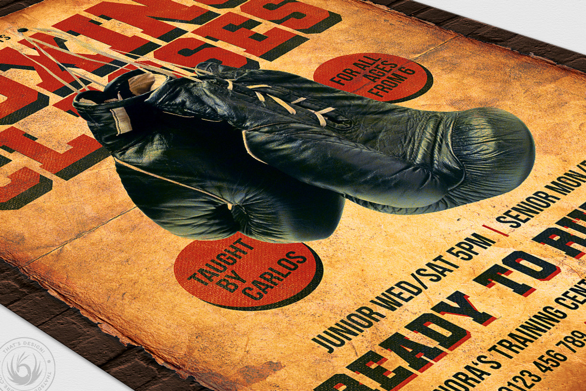 Boxing Classes Flyer Template, a Flyer Template by ThatsDesign Art
