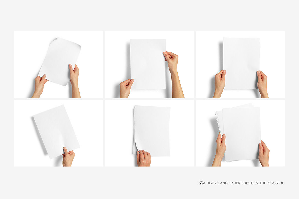 A4 Paper in Hands Mock-up, a Print Template by Branda Keeps
