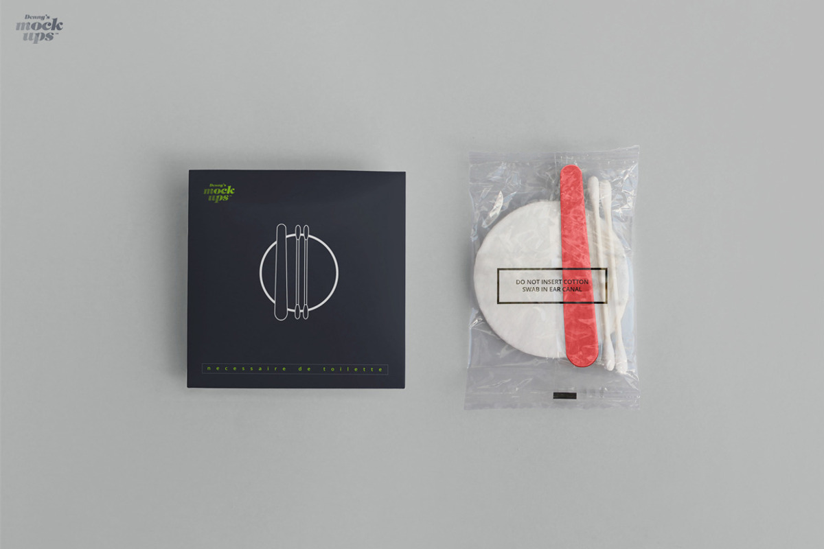 Vanity Kit & Shower Cap Mockup, a Product Mockup by Denny's Mock-ups