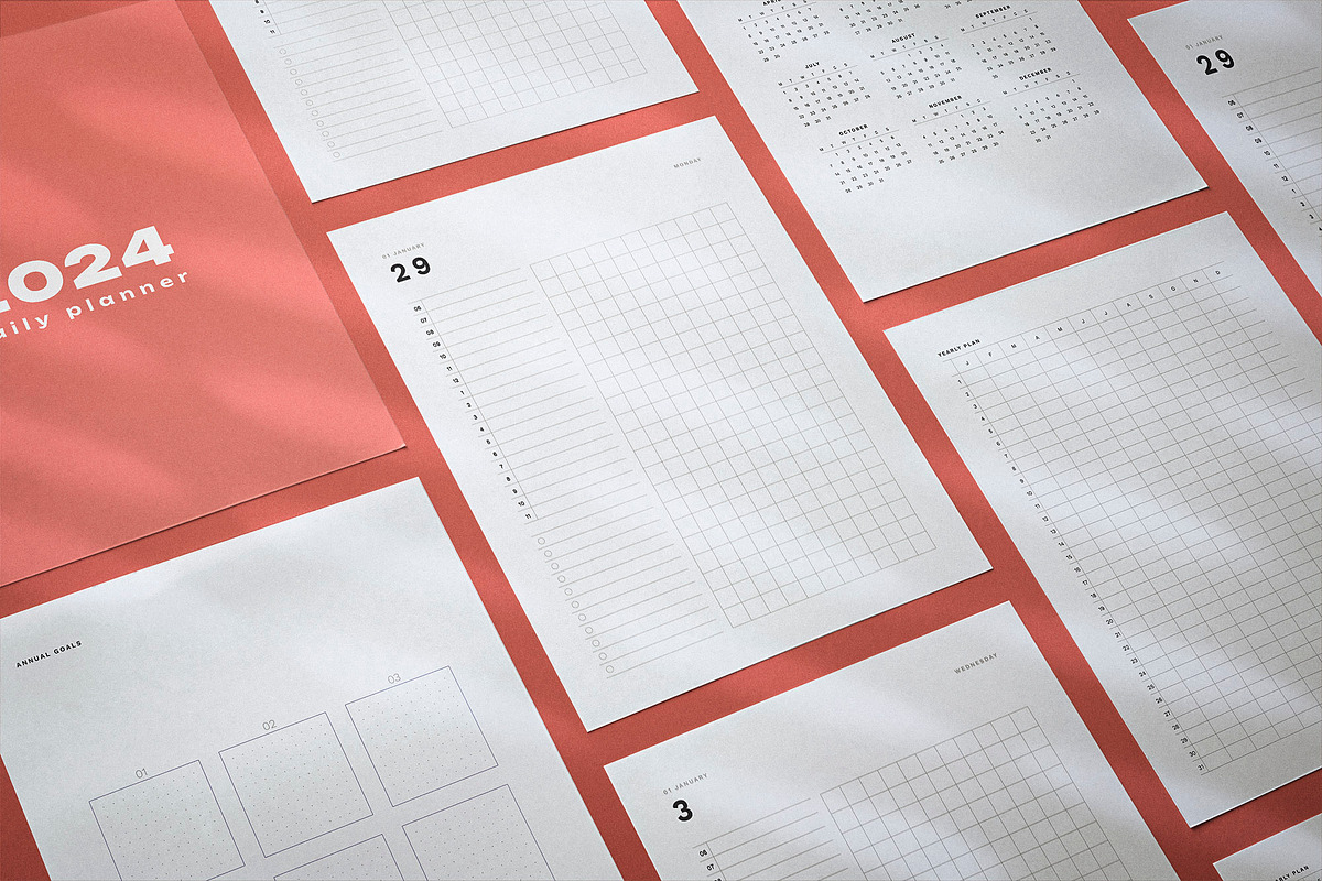 2024 Daily Dated Planner, a Stationery Template by PickMimi