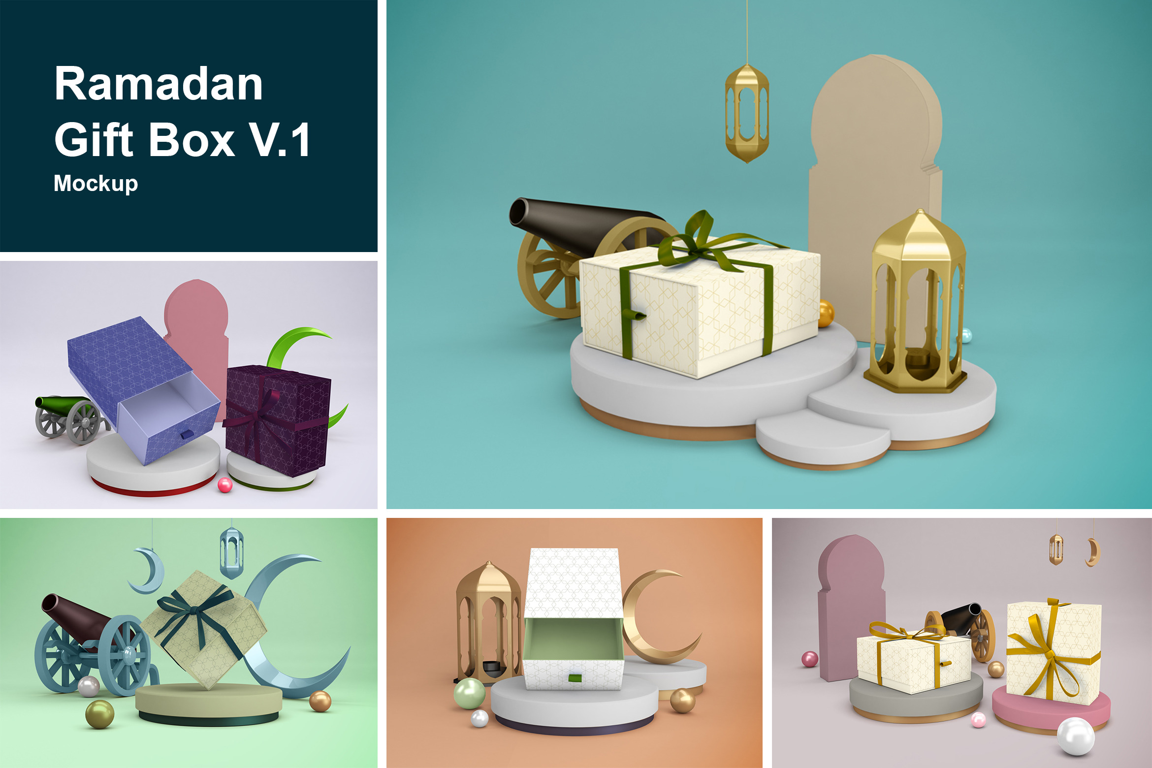 Ramadan Gift Box V.1 Mockup, a Cups & Container Mockup by Qaleb Studio ...