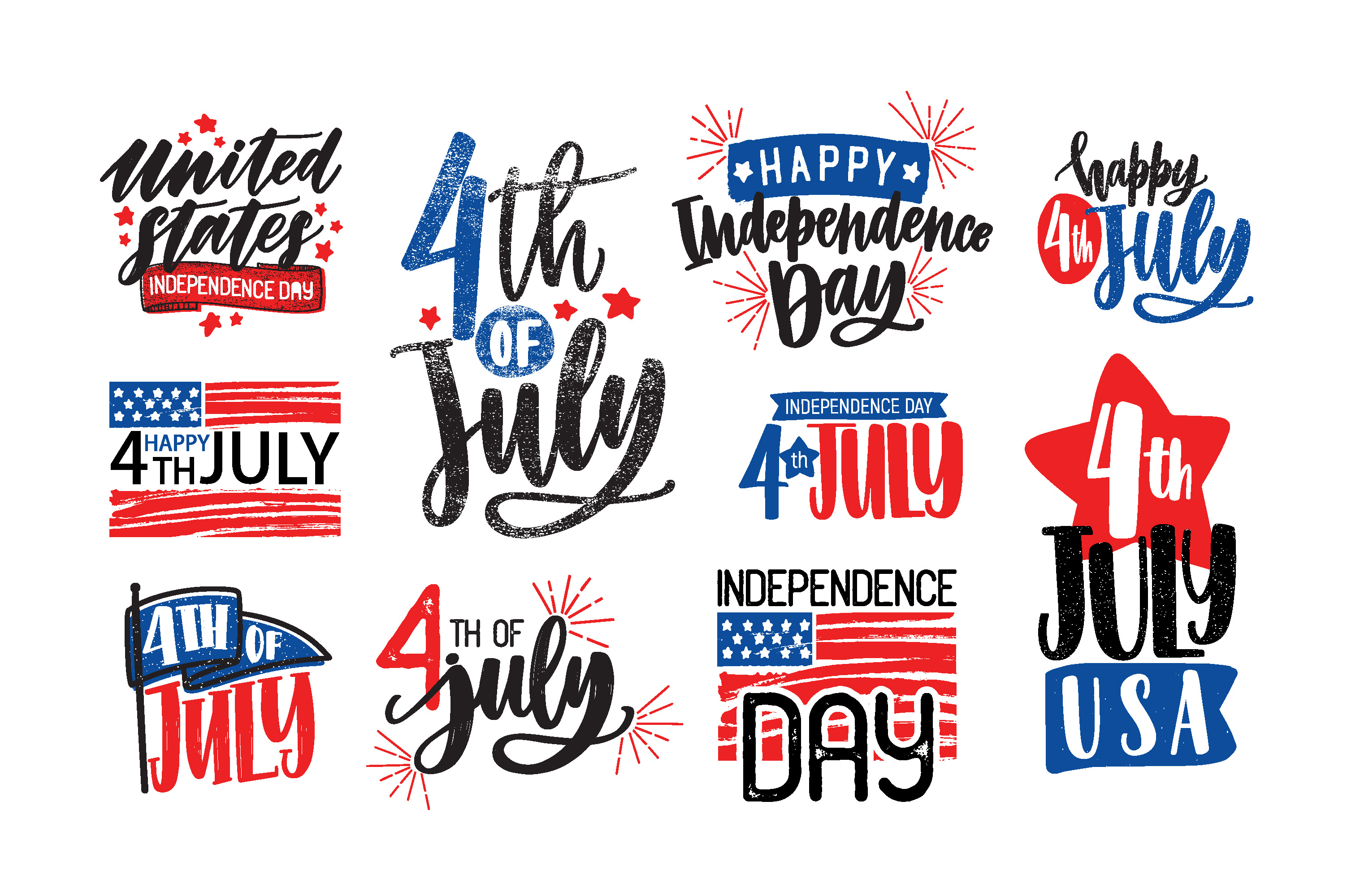 Independence day lettering set, an Object Graphic by Good Studio