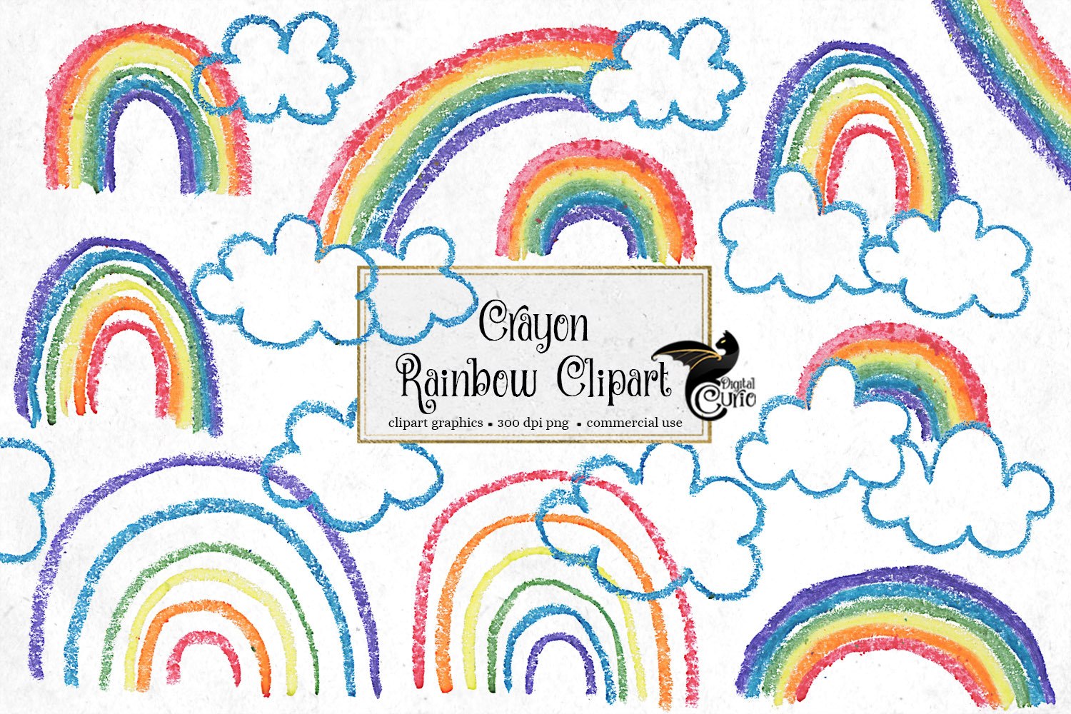Crayon Rainbow Clipart, an Education Illustration by Digital Curio