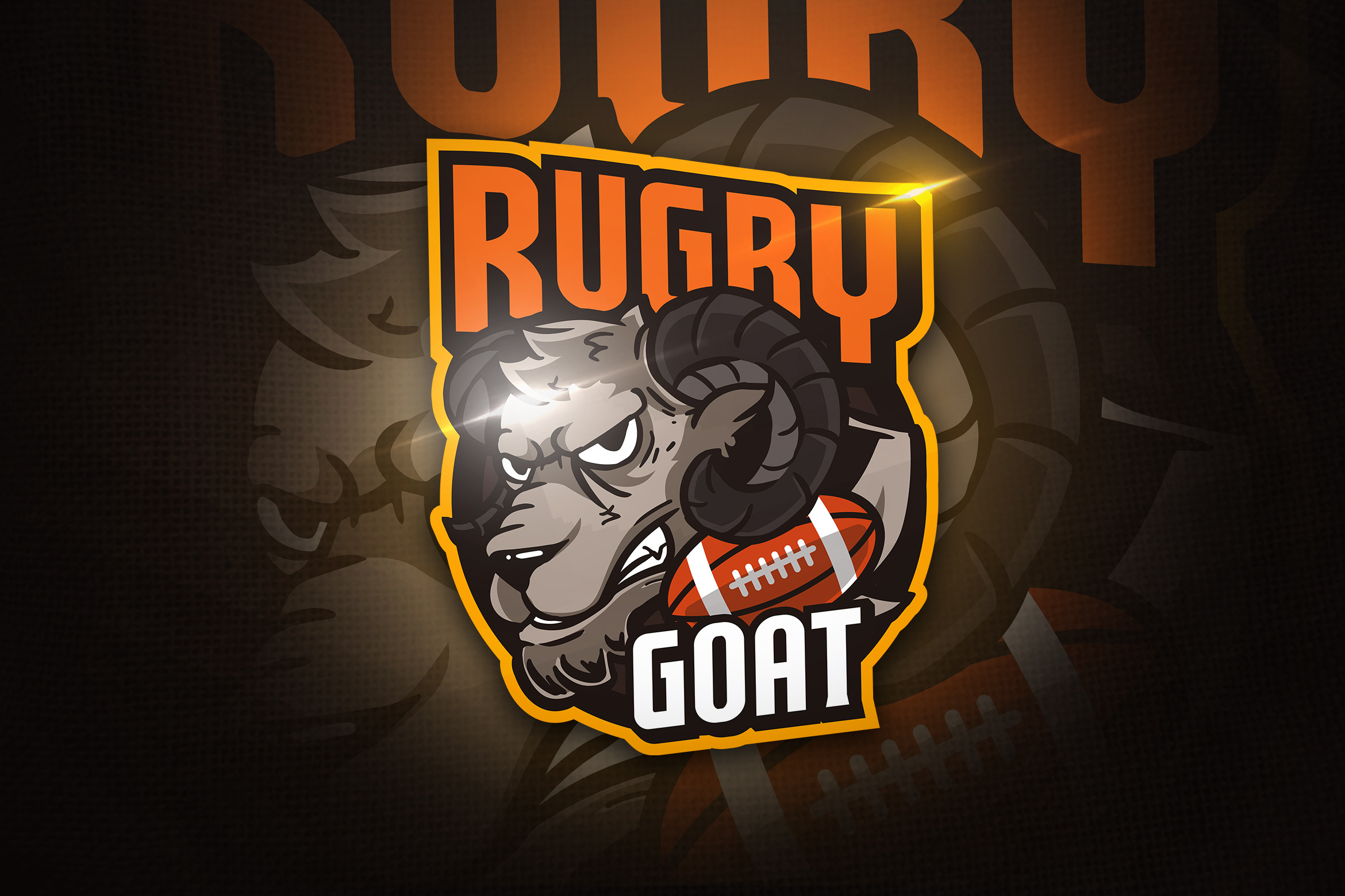 Rugby Goat - Mascot & Esport Logo, a Branding & Logo Template by AQR Studio