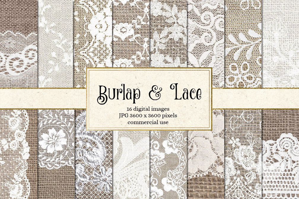 Natural Burlap and Lace Textures, a Texture Graphic by Digital Curio
