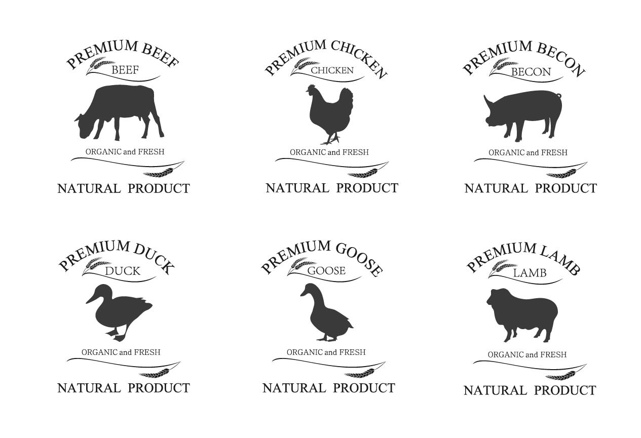 Meat logos, badges, a Graphic by Svetlana Voloshina