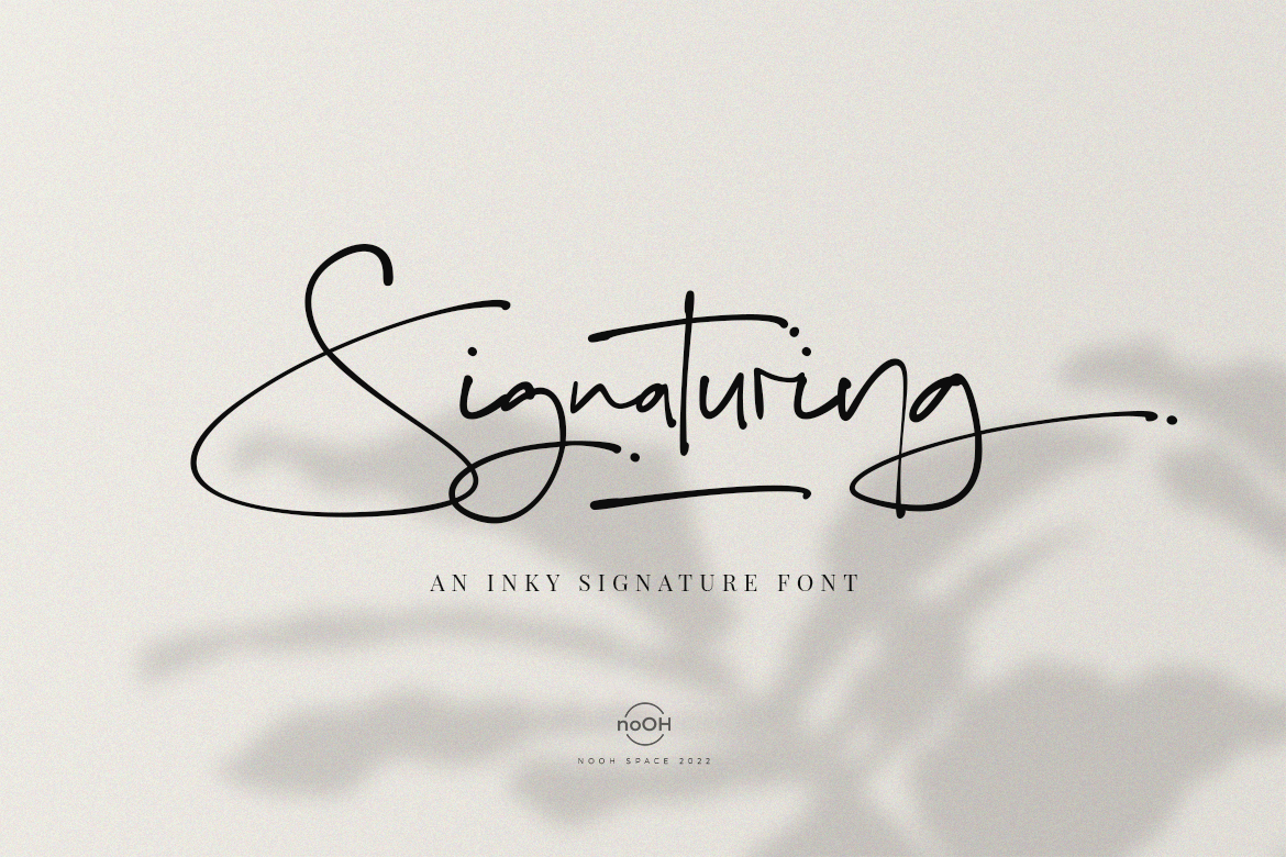 Signaturing - An Inky Handwritten, a Script Font by nooh space