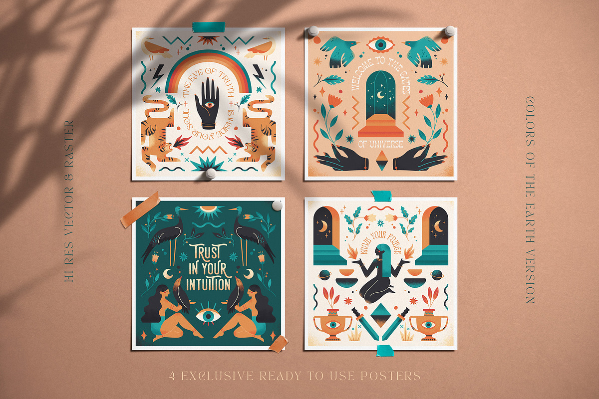 Sacred Oracle Vector Bundle | Creative Market