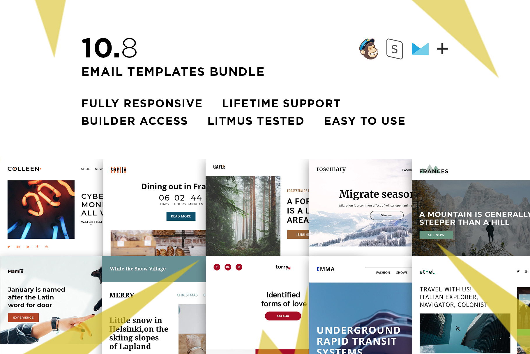 10 Email templates bundle VIII, an Email Template by ThemesCode